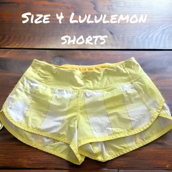 lululemon athletica | Shorts | Yellow And White Lululemon Shorts Very ...